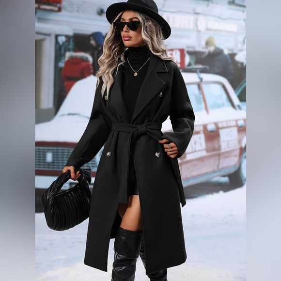 Mile High Clozet | Jackets & Coats | Frenchy Lapel Neck Double Breasted ...